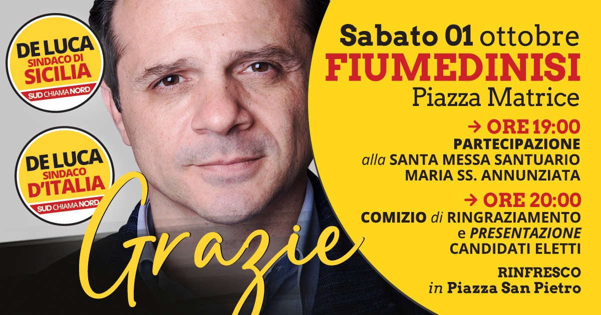 "Ripartiamo da oltre 500mila voti", Cateno De Luca festeggia con messa ...