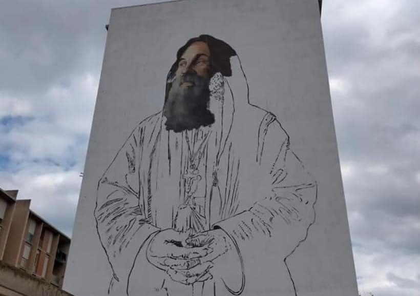 Un grande murales dedicato a Biagio Conte nel quartiere Sperone ...