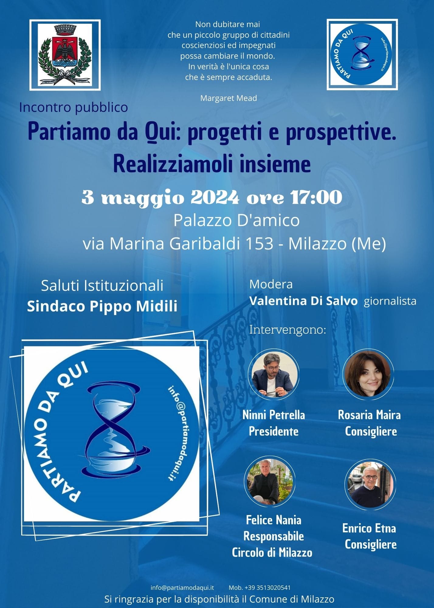 Incontro pubblico del Movimento Politico “Partiamo da qui”. Il 3 maggio ...