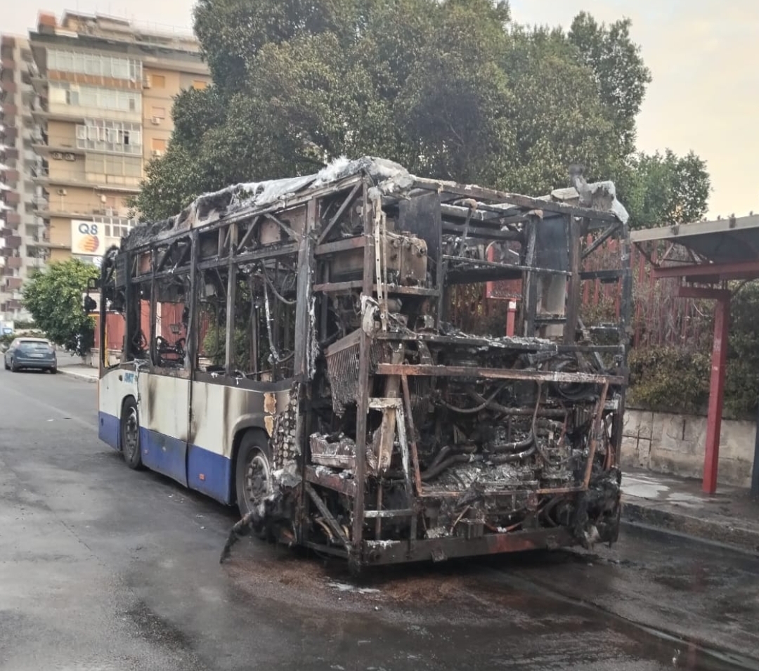 Scoppia incendio, distrutto bus Amat in viale Regione Siciliana ...