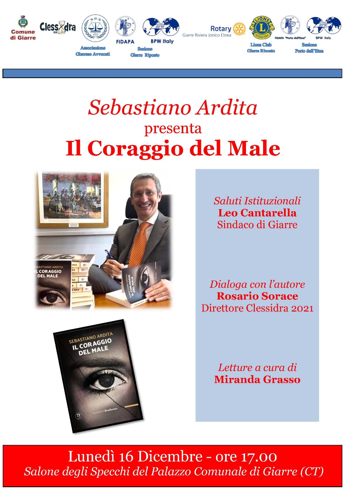 Si presenta a Giarre il romanzo di Sebastiano Ardita “Il coraggio del ...