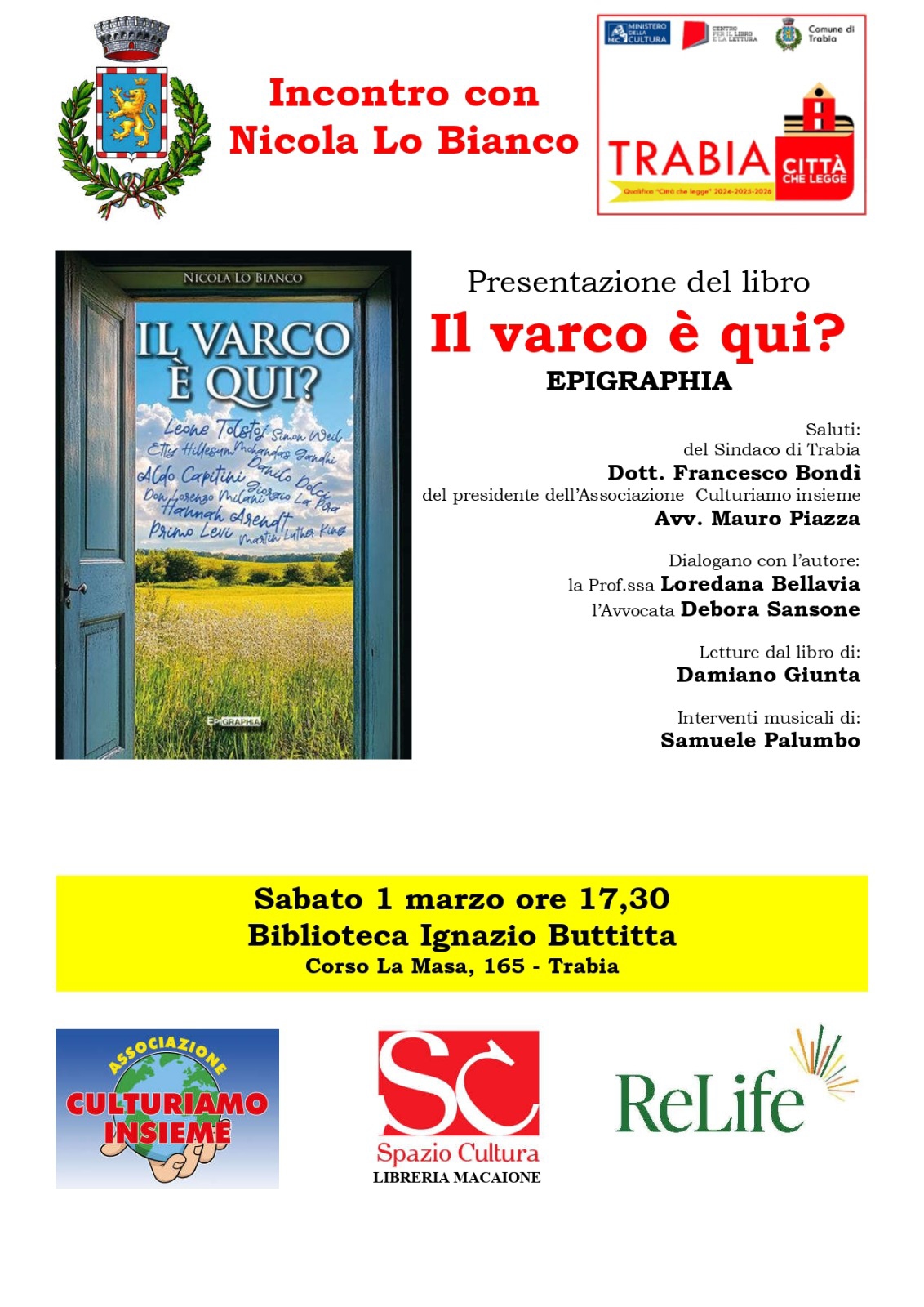 Presentazione libro "Il varco è qui? Epigraphia" a Trabia - BlogSicilia - Ultime notizie dalla ...