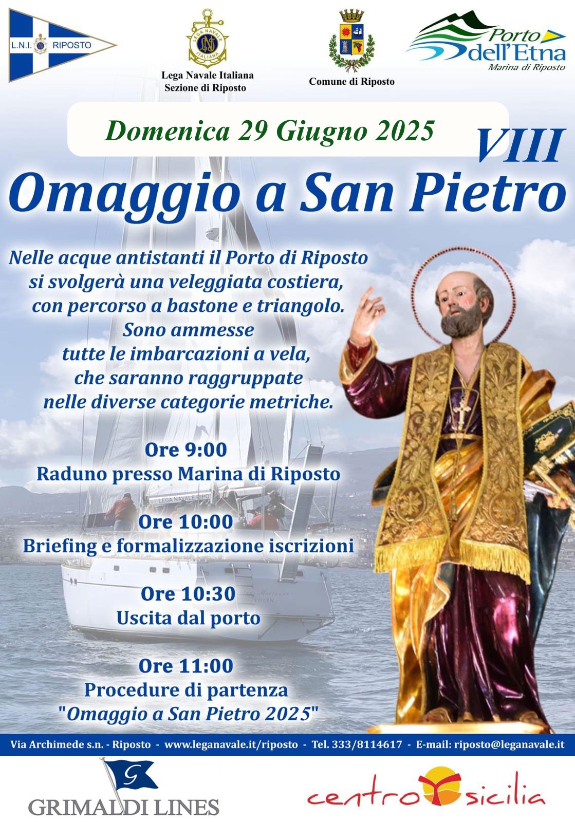 Una veleggiata in onore del santo patrono di Riposto San Pietro e ...