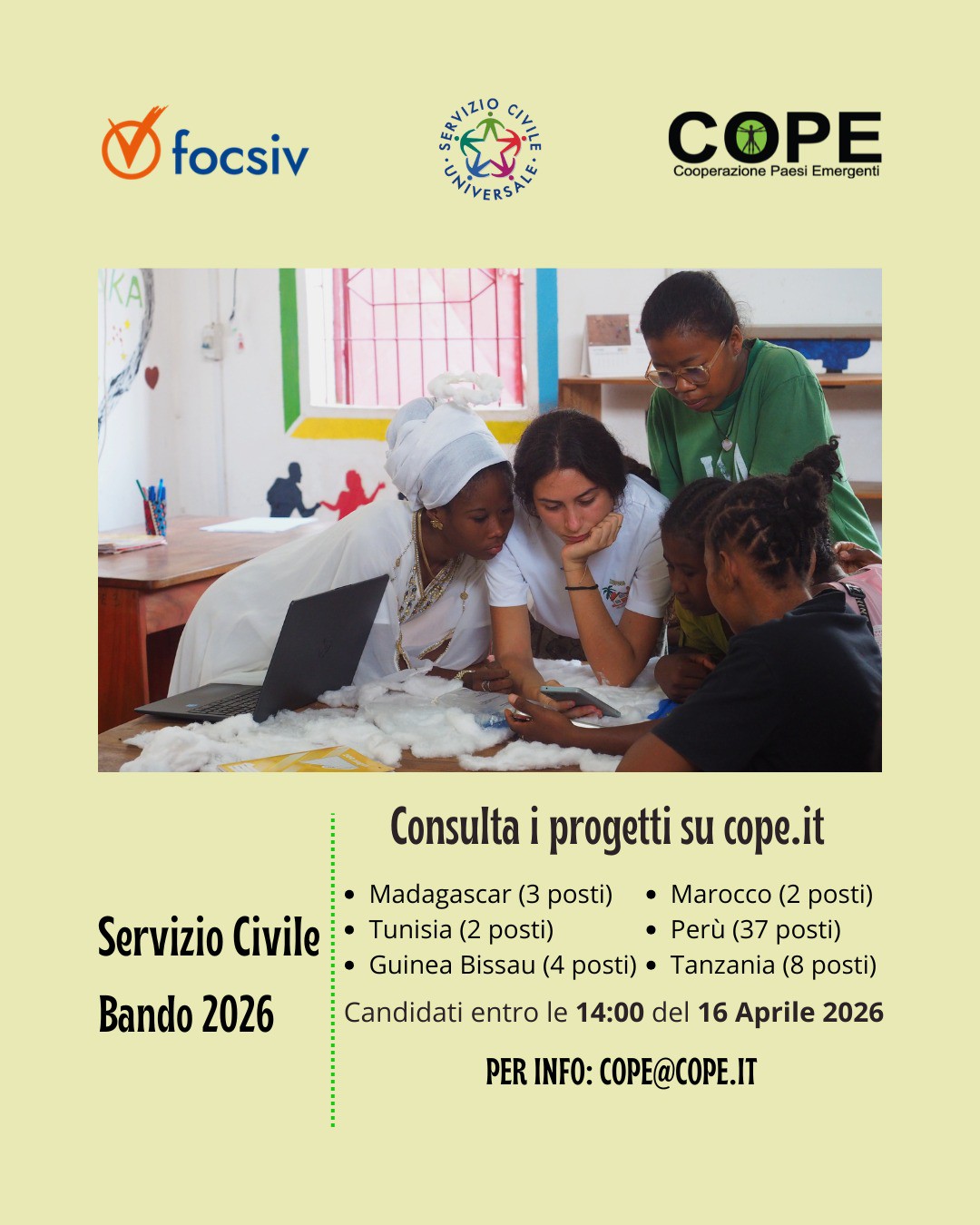 Proroga per il Servizio Civile, il Cope offre 66 posti - BlogSicilia ...